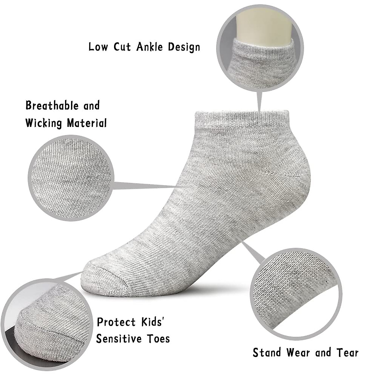 Kids Socks, 25 Pairs Toddler Socks Low Cut for Boys Girls Kids(4-7 Years Old), 25 Pairs Children No Show Ankle Socks Set