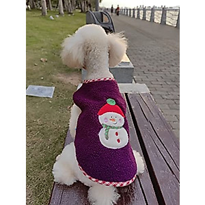 YiQ RiC Christmas Dog Clothes Dog Christmas Jacket Dog Cold Weather Coats Pet Shirts Breathable Puppy Vest Printed Christmas Snowman Reindeer Santa Claus Dog Shirts for Soft Outfit Dogs and Catst