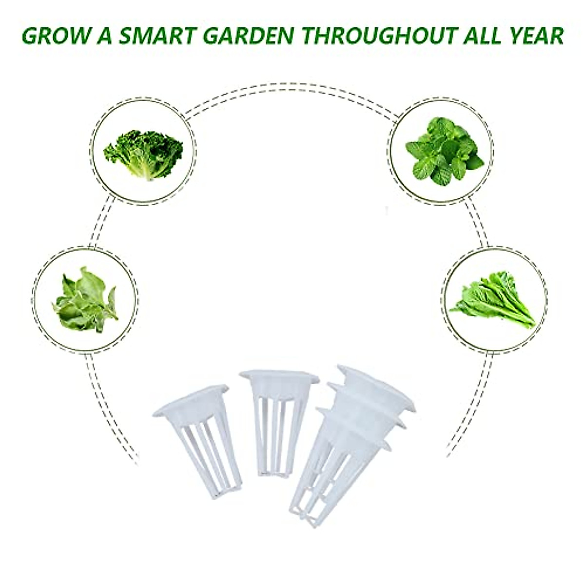 Aooccder Grow Baskets Replacement for idoo Hydroponic Growing System,Seed Pods Baskets for Indoor Herb Garden,Plant Growing Containers fit Square Grow Sponges,50 Pack, White