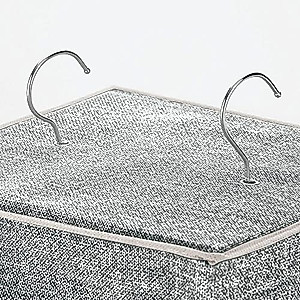 mDesign Soft Fabric Closet Organizer - Holds Shoes, Handbags, Clutches, Accessories - Large, 20 Shelf Over Rod Hanging Storage Unit - Black/Cream