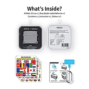 miak AirPods 3 Case Cover, Protective Cover with Keychain ONLY for Apple AirPods 3rd Generation, Supports Wireless Charging, Silver