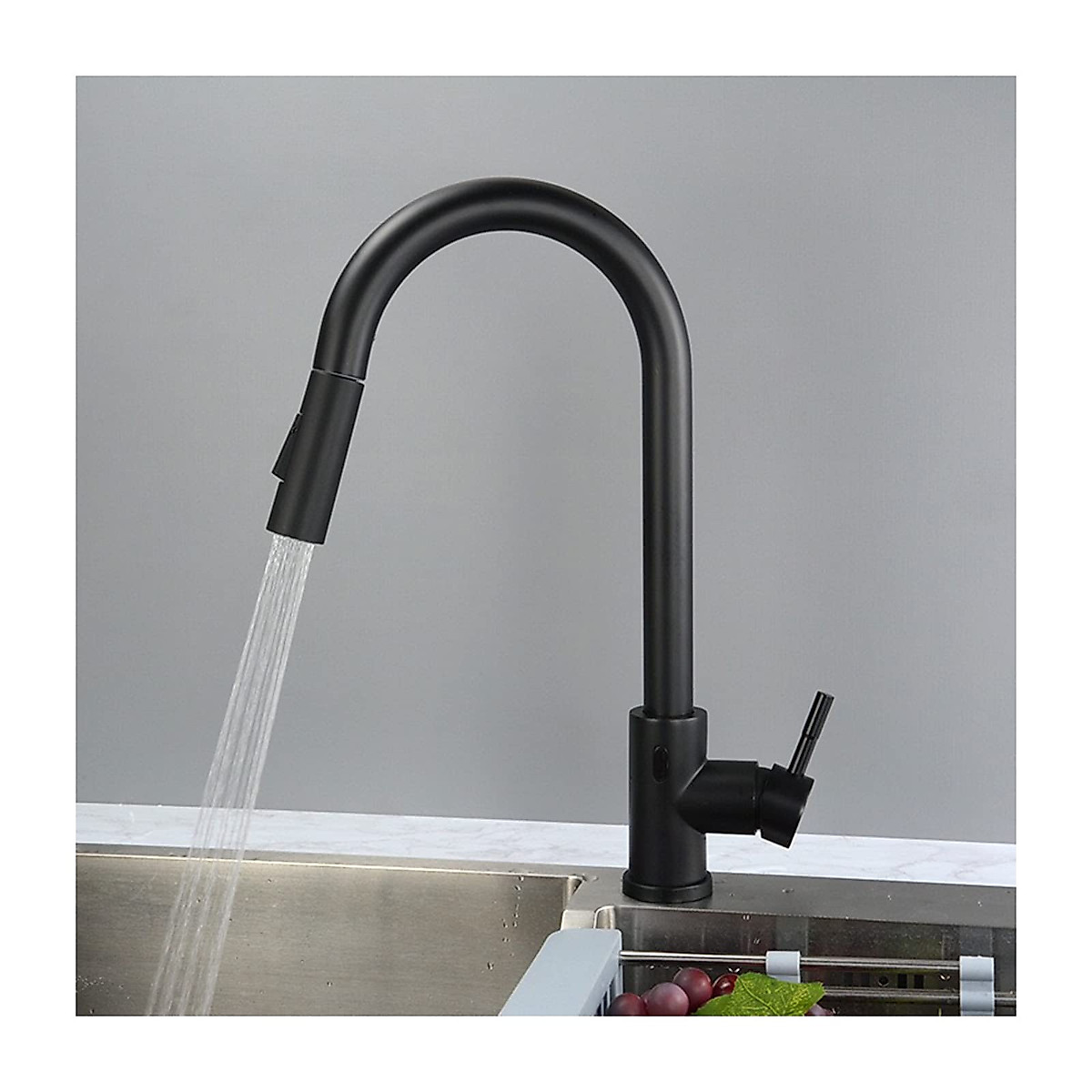 Touchless Kitchen Faucet, Stainless Steel Kitchen Sink Faucet with Pull Down Sprayer,High Arc Smart Motion Sensor Single Handle Kitchen Faucet with 2 Functions Sprayer, Deck Mounte