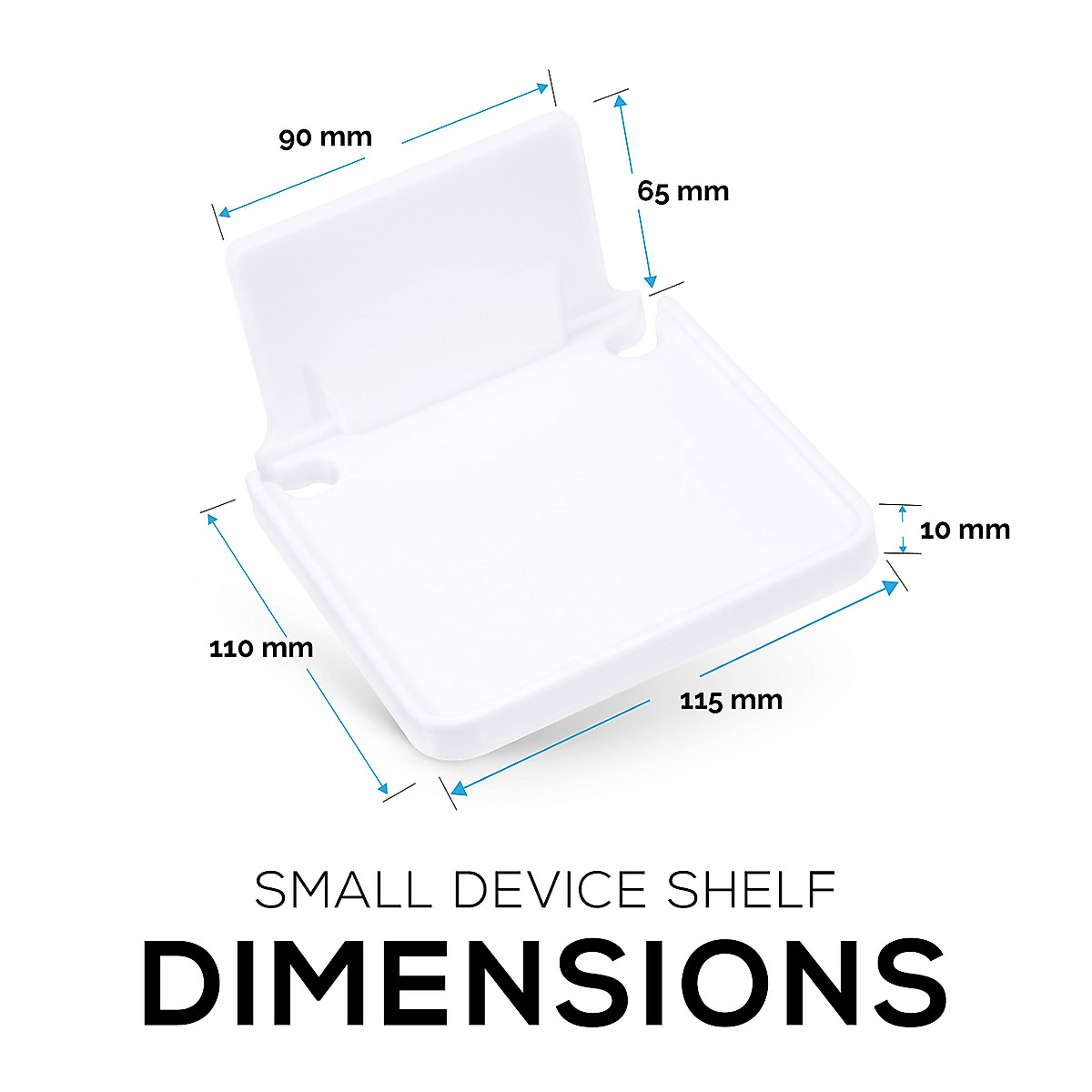 BRAINWAVZ Drill Free Wall Mount Shelf for Security Cameras, Baby Monitors, Speakers & More, Universal Holder, Strong Adheasive, Easy to Install, No Mess, Screwless (White)