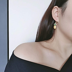 Funny Pineapple Fruit Dangle Earrings for Women Cute Pineapple Statement Love Trendy Earrings Jewelry (1 Pair)