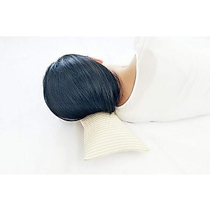 CTHOPER Inflatable Pillow Cushions, Height Adjustable Neck Cervical Head Support, Soft Portable Pillow with Pump for Car, Home, Office, Travel, Camping, Pillow Case Removable (Brown)