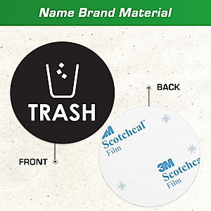 Pixelverse Design Recycle Trash Bin Logo Sticker - 4" x 4" - Organize & Coordinate Garbage Waste from Recycling - Great for Metal Aluminum Steel or Plastic Trash Cans - Indoor & Outdoor (10 Pack)