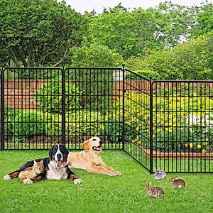 Decorative Garden Fence 32 Pack Black Metal Fence Panels 40in(H) x72ft(L) Temporary Fencing for Yard, Patio, Outdoor, Landscape, Flower Bed Animal Barrier Border for Dog