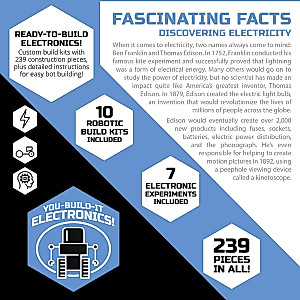 Discovery #MINDBLOWN Electricity Robot Construction Set, 10 Robotic Build Kits & 7 Electronic Circuit Science Experiments, Fun Educational Activity, STEM Learning Toys for Boys, Girls, Kids, & Teens