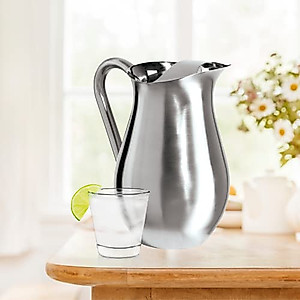Stainless Steel Pitcher - 68 oz, Silver
