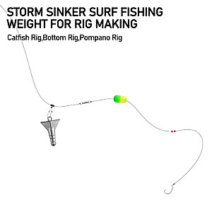 Dr.Fish 5 Pack Storm Sinker Pyramid Hatteras Surf Fishing Lead Weight Saltwater Beach Casting Sea Bottom Holder Inshore 3oz