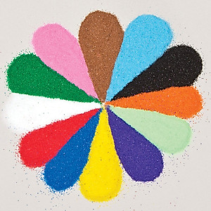 Baker Ross-AG211 Mini Bags of Coloured Sand for Kids Art Supplies, Crafts & Textured Paint Effects (Pack of 12 x 40g), 40H, Assorted 12 Pack