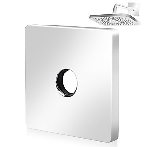 Square Shower Arm Flange Cover Plate Silver 3.5” Large Universal Escutcheon Plate Replacement Shower Arm Flange Plumbing Cover Plates Faucet Cover Plate for Standard 1/2" Pipes