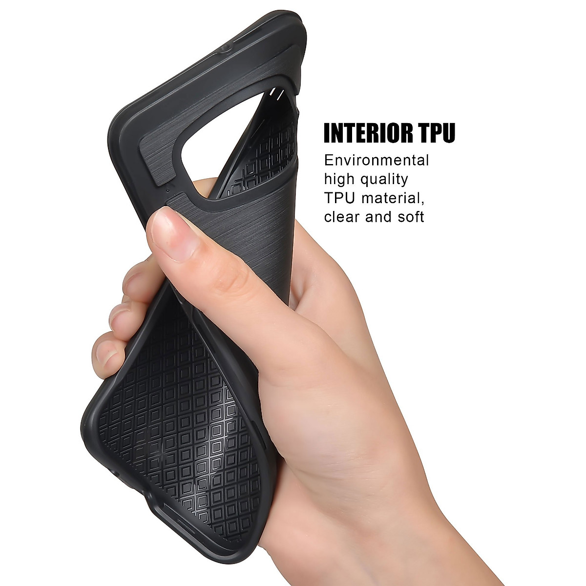 ANSIWEE Galaxy S6 Edge Plus Case, Shockproof Phone Cover, Galaxy S6 Edge Plus Cover, Soft TPU Bumper Hard PC Case Brushed PC Texture Protective Armor for Samsung Galaxy S6 Edge Plus (Rose Gold)