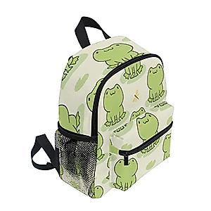 TropicalLife Kids Backpack for Boys Girls School Toddler Cute Animal Frog Pattern Children Preschool Book Bag Kindergarten Travel Backpack Daypack
