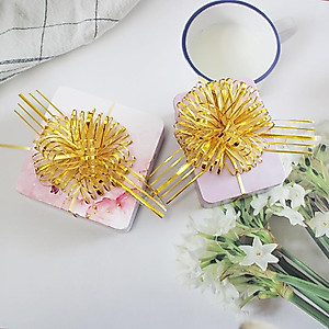 8Pcs Pull Bows,Large 6 Inch Pull Bow Present Wrapping Gold Pull Bow for Gift Wrapping Baskets Wedding Christmas Decorations (Gold)