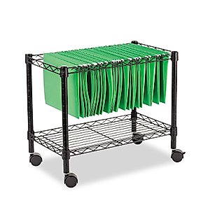 Alera FW601424BL Single-Tier Rolling File Cart, 24w X 14d X 21h, Black