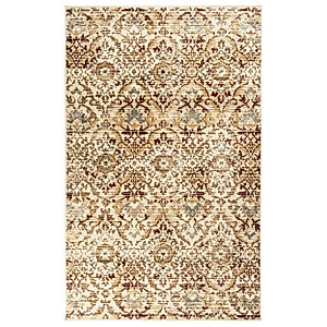 SUPERIOR Area Rugs for Bedroom, Farmhouse, Kitchen, Entryway, Laundry Room | Living Room Decor | Tamara Collection Tamara Attractive Rug with Jute Backing, Maroon - 5' x 8'