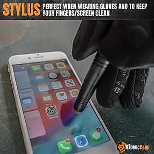 The Atomic Bear Defender Pen with Stylus - Tactical Pen for Self Defense – Emergency Window Breaker – Ballpoint EDC Pens for Tactical Gear – 2 Black & 1 Blue Ink Cartridges