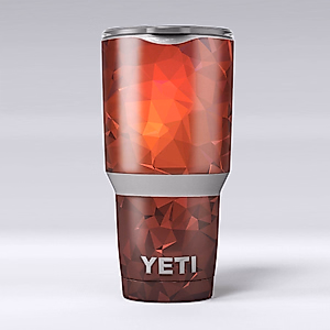 Design Skinz Red Orange Geometric V13 - Skin Decal Vinyl Wrap Kit Compatible with The Yeti Rambler Cooler Tumbler Cups