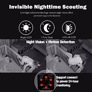 Hidden Spy Camera Mini Wireless Small 1080P Security Camera Camaras Espias Ocultas Motion Activated Detection Night Vision Small Indoor Outdoor Nanny Cam for Cars Home Apartment Gift Exclude SD Card