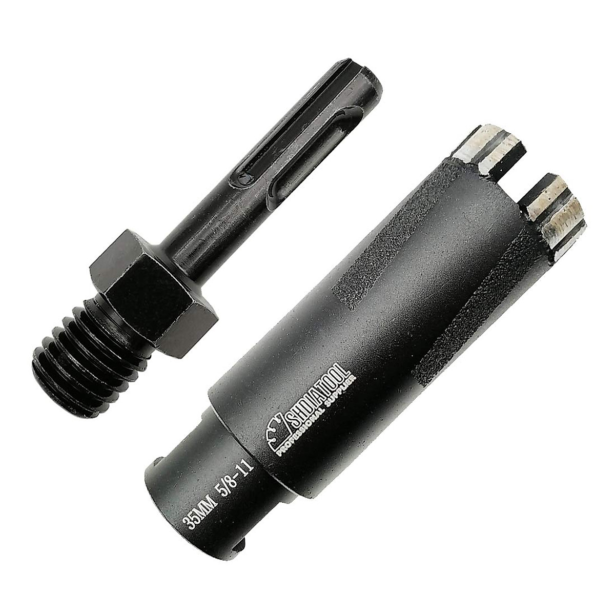 SHDIATOOL 1-3/8 Inch Granite Hole Saw Plus SDS Adapter for Marble Hard Stone Bricks