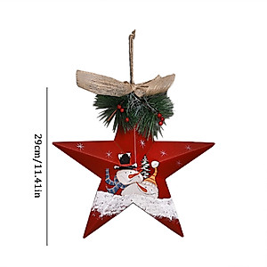 QAZIUY Christmas Tree Decorations DIY Christmas Ornaments Christmas Art Five Pointed Star Snowman Christmas Tree Hanging Ornaments Door Hanging Ornaments