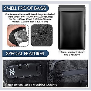 INNOSCENT SMELL PROOF Bum Bag Crossbody Bag Adjustable Waist Bag Backpack -COMBINATION LOCK- For Working Commuting Traveling (Dark Grey)