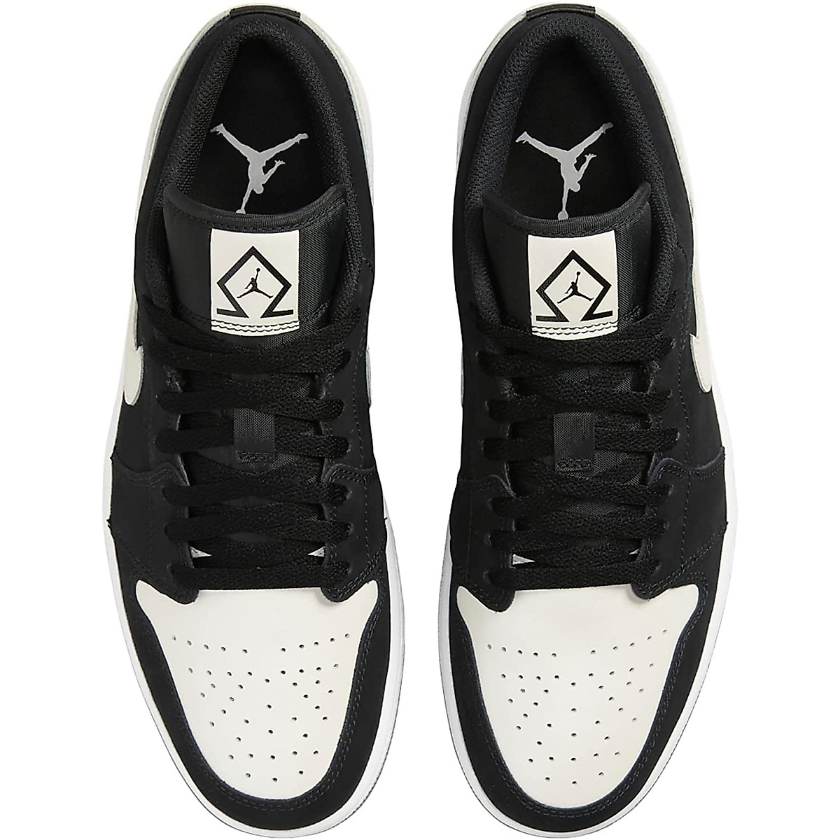 Nike Men's Air Jordan 1 Low Shoes, Black/Multi-color/White/Black, 9