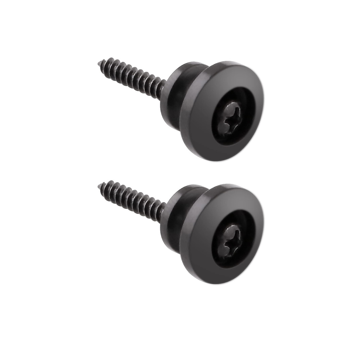 Rubatone Guitar Strap Buttons Strap Pins End Pins for Acoustic Guitar Electric Guitar Banjo Ukulele Mushroom Head Set of 2pcs Black.