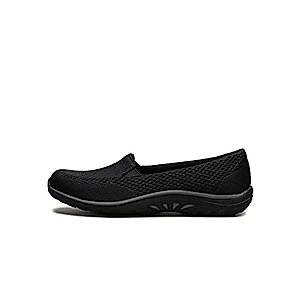 Skechers Women's Reggae Fest-Willows Loafer Flat, Black, 6 Wide