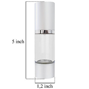 Sterile Airless Pump Container - 1oz Refillable Travel Pump Bottle for Makeup, Serums & Creams - Lightweight, Shockproof & Leakproof - BPA Free