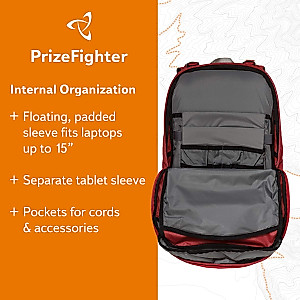 Mystery Ranch PrizeFighter Daypack - Travel and Hiking Backpack, Cherry, 21L