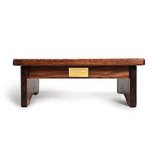 CONSDAN Foot Rest, Ergonomic Footrest for Under Desk at Work, Nursing Foot Stool, Natural Solid Wood Non-Slip Slanted Top Foot Stool for Office/Standing Desk(Chocolate Color)