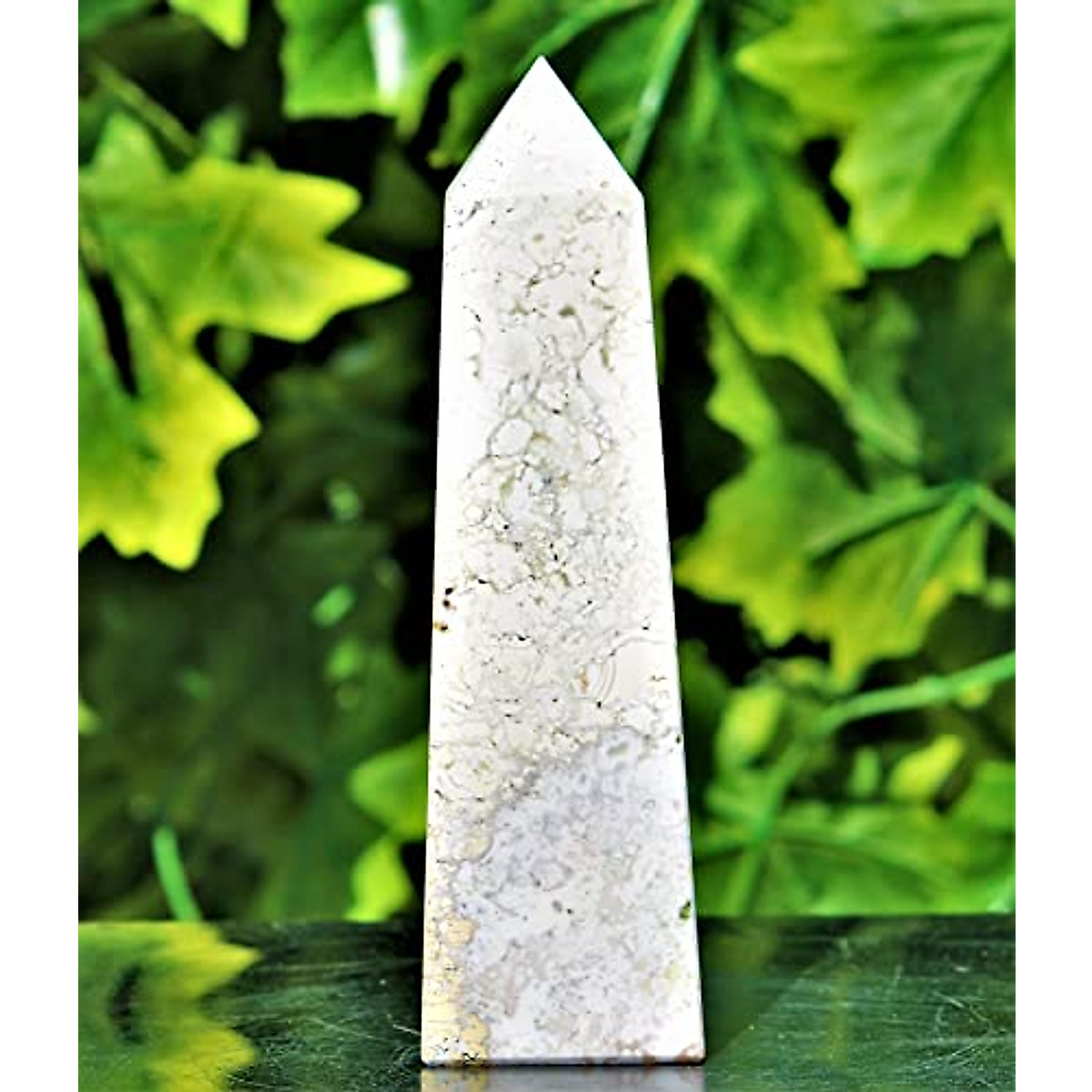 Superb Natural Polished Brown King Cobra Jasper Quartz Crystal Stone 4 Faceted Obelisk Tower (180mm/870gm) Point Minerals Specimen Chakra Healing Charged Metaphysical