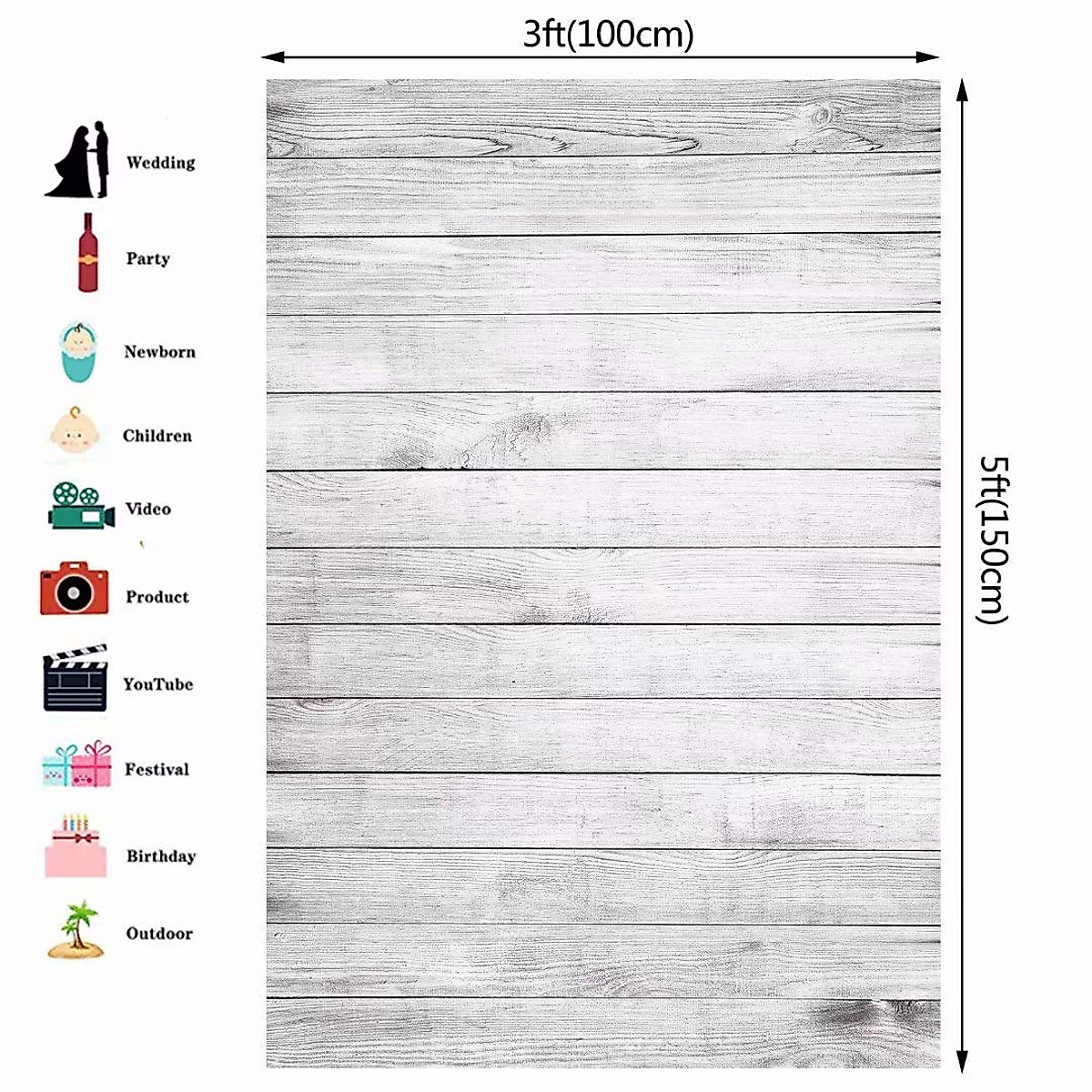 3x5ft Vinyl Photography Background Vintage Wooden Board Child Baby Shower Photo Studio Portrait Prop photobooth Photoshoot W-3931