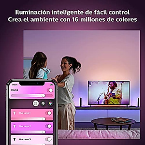 Philips Hue Lightstrip Starter Kit (6ft Light Strip, Base Plug, Hue Hub), Compatible with Alexa, Google Assistant, White