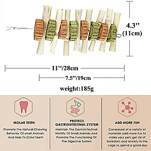 2PCS Rabbit Toys - Bunny Chew Toys for Teeth Grinding, Improve Dental Health, Natural Sweet Bamboo Timothy Grass Cake Treats for Rabbit Guinea Pig Chinchilla Hamster Small Animal Rodents (2 Pcs)