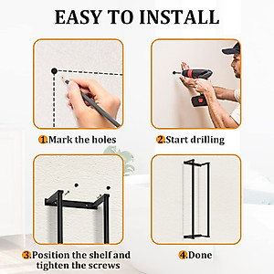 Birosnsy Towel Racks for Bathroom Wall Mounted Rolled Towel Holders Towel Storage Organizer for Small Bathroom Mounted Towel Rack Holds Hand Towels Robes Towels Washcloths in Bathroom/RV/Camper Black