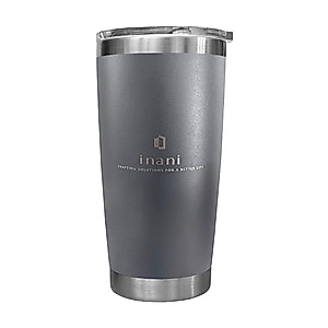 inani 20oz Stainless Steel Tumbler, Insulated Travel Coffee Cup, Leak-Resistant, Spill-Proof Lid, Dishwasher Safe, BPA-Free, Double-Wall Insulated Premium Travel Mug For Hot Or Iced Coffee, Gray