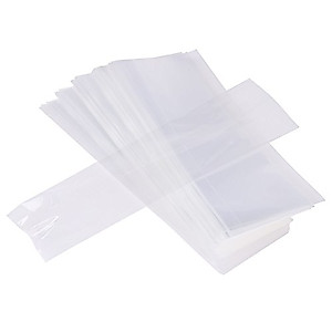 Sannigora 300 Pack 2" x 10" Clear Long Candy Cello Cellophane Treat Bags - 1.4mil Thickness OPP Plastic Bags with 6 Mix Colors Twist Ties Perfect for Birthday Favor Candles Pretzel ICY Candy Popsicle