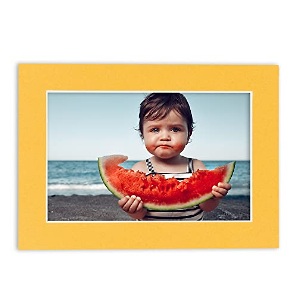 11x14 Mat Bevel Cut for 9x11 Photos - Acid Free Topaz Orange Precut Matboard With Backing Board and Crystal Clear, Self Seal Photo Mat Bag - For Pictures, Photos, Framing - 4-ply Thickness