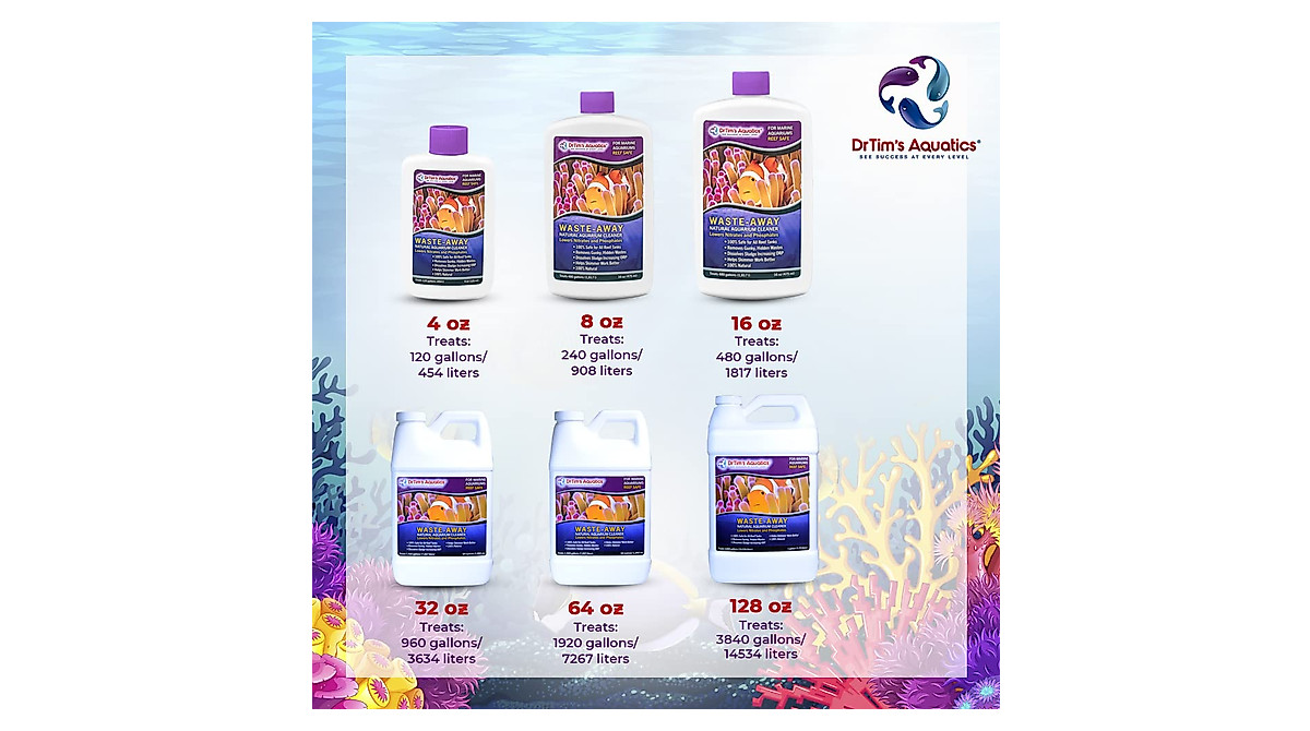 DrTim's Reef Waste-Away 128 oz - Keeps Your Reef Water Clean & Clear