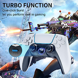 Wireless for PS4 Controller,joystick Gamepad with Vibration shock 4 Built-in Speaker 1000Mah battery Auto Fire Turbo custom Button Compatible Play station-4/Slim/Pro/PC/Android/IOS/NS Switch(White)
