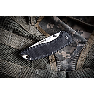 Sheffield 12166 Shiloh Assisted Open Knife, 3.5 Inch Blade Tactical Knife, EDC Knife for Survival Gear, Tactical Gear, Self Defense, Drop Point Blade, G10 Handle
