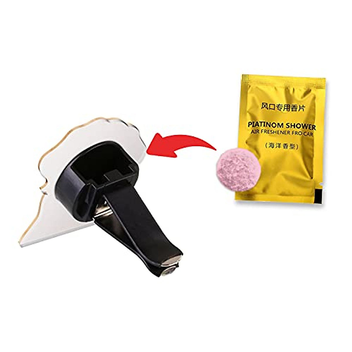 WIRESTER Fresh Scented Car Air Freshener Vent Clip, Decorative Accessories, Interior Decoration for Cars - Cute Winking Golden Retriever Dog