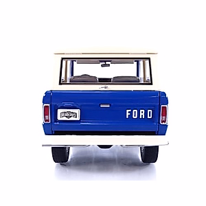Greenlight 1966 Ford Bronco Blue with Cream Top 26th Annual Woodward Dream Cruise Featured Heritage Vehicle Artisan Collection 1/18 Diecast Model Car