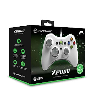Hyperkin Xenon Wired Controller - White - Officially licensed Xbox 360 Controller replica for use with Xbox Series X|S, Xbox One, Windows 10|11, PC, Video Game Controller, 3.5MM Audio Jack, Impulse Triggers, Plug and Play Gaming Gamepad
