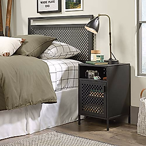 Sauder Boulevard Café Night Stand, L: 14.49" x W: 14.96" x H: 24.02", Black Finish