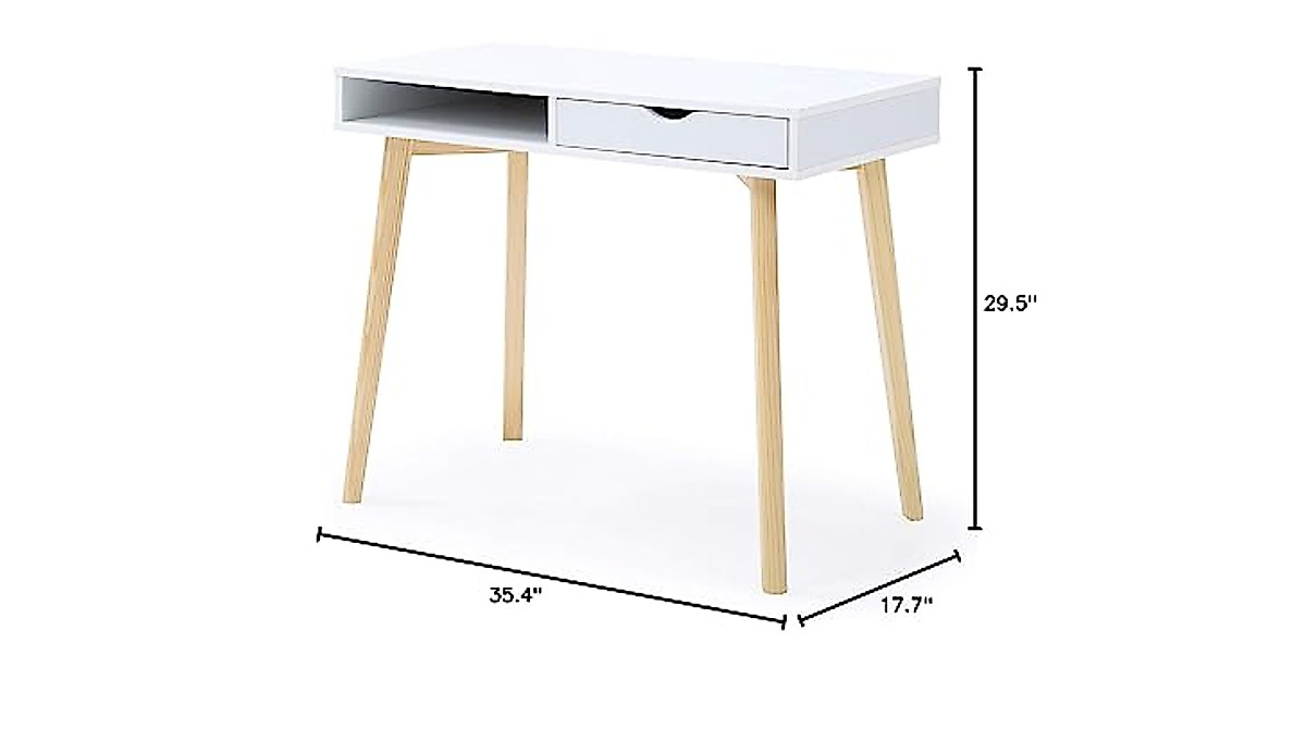 Christies Home Living Austin Desk White - Stylish, Durable & Space-Saving
