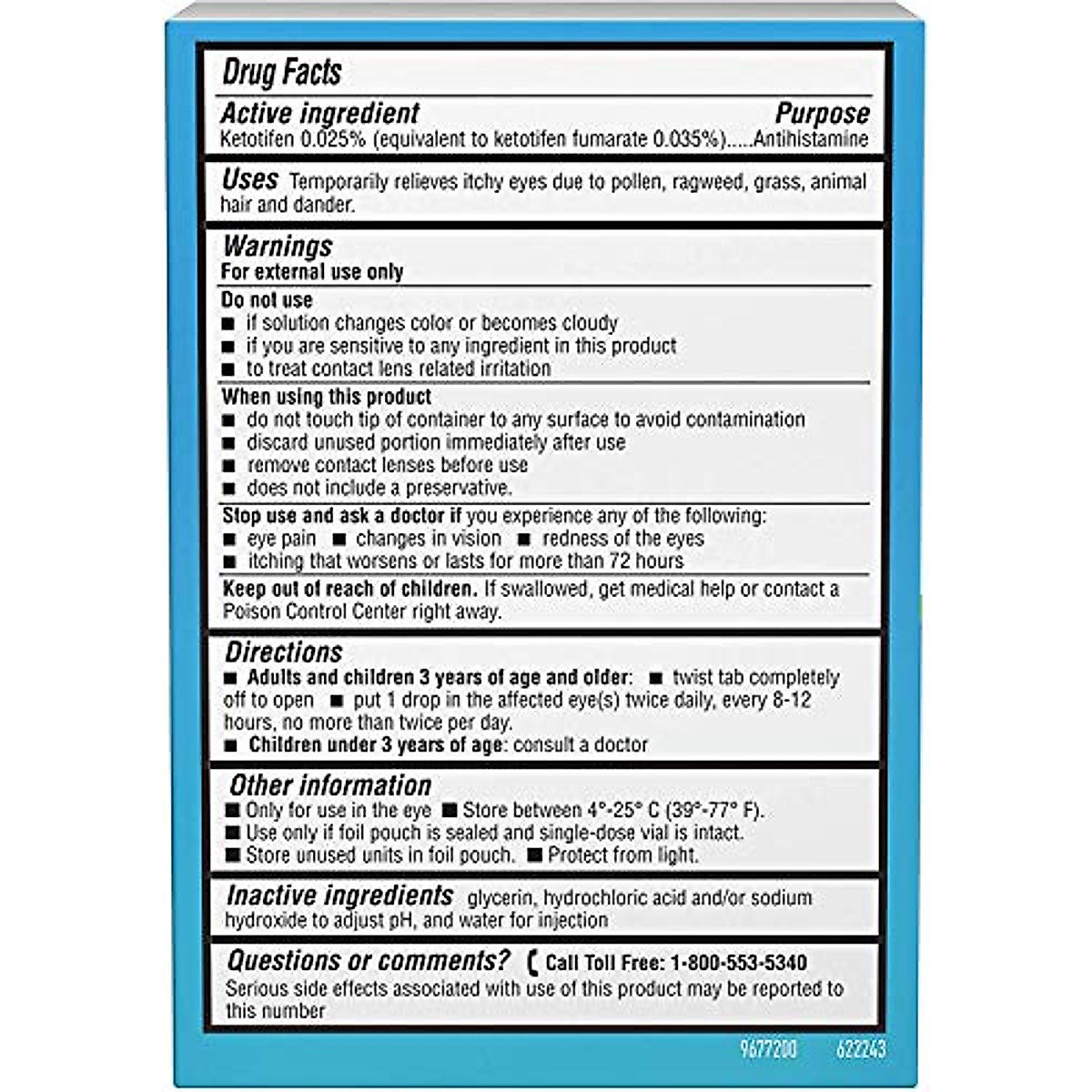 Alaway Allergy Eye Drops, Preservative Free Antihistamine Eye Drop for up to 12 Hours of Dry Eye and Eye Itch Relief, 20 Single-Dose Vials (Pack of 2)